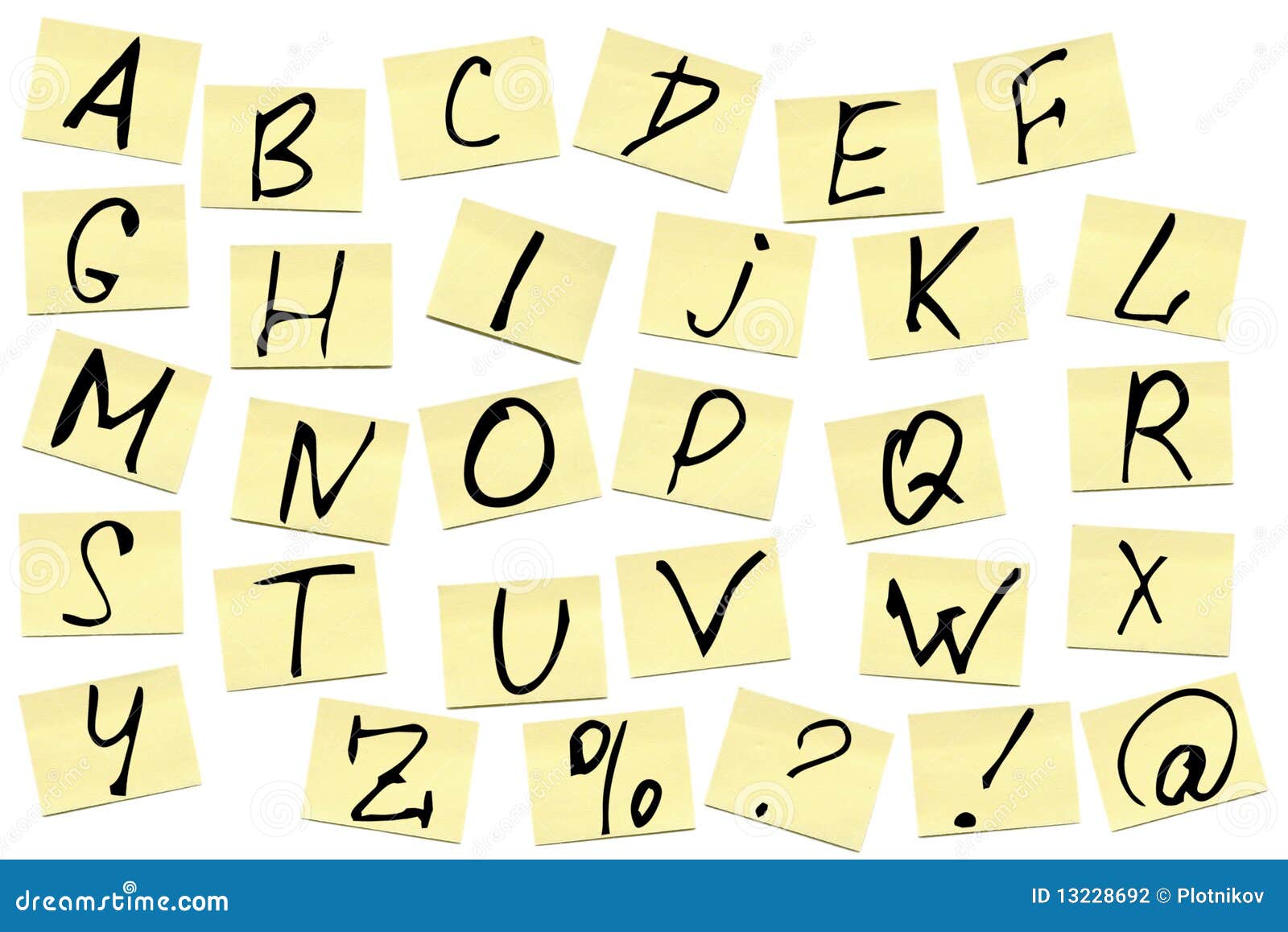 Sticky Notes With Alphabet Stock Photography - Image: 13228692