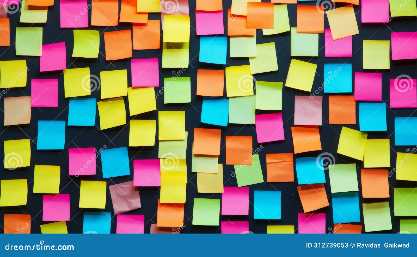 Sticky Notes Arranged on a Chalkboard Backdrop Stock Illustration ...