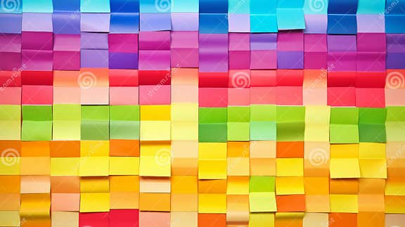 Sticky Notes Arranged in Vibrant Colors of the Rainbow Stock ...