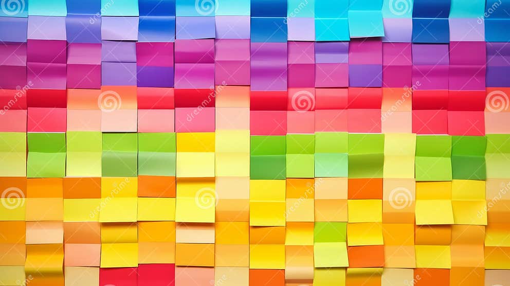 Sticky Notes Arranged in Vibrant Colors of the Rainbow Stock ...