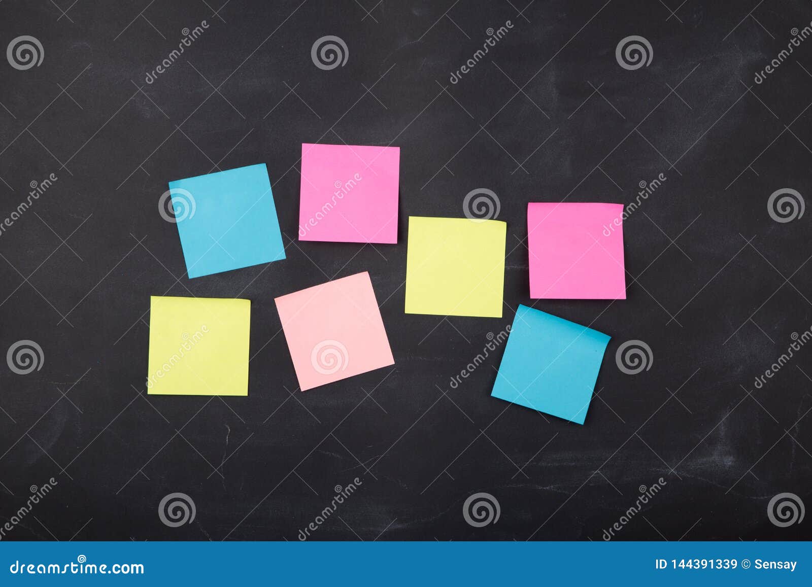 Sticky Notes on the Blank Blackboard Stock Image - Image of information ...