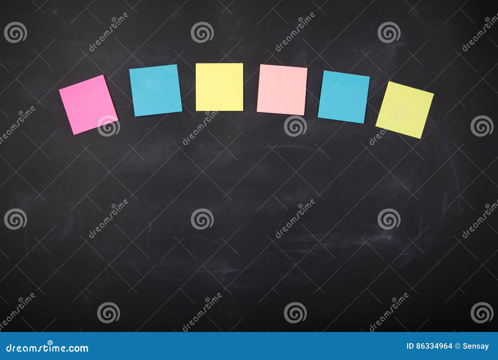 Sticky Notes on the Blank Blackboard Stock Photo - Image of memories ...
