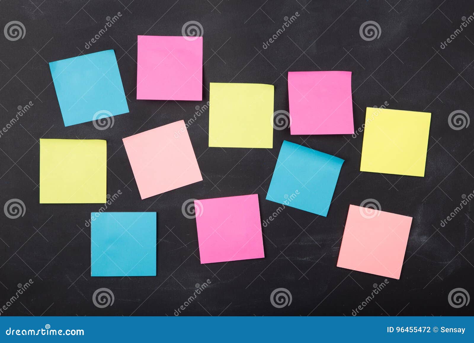 Sticky Notes on the Blank Blackboard Stock Photo - Image of memories ...