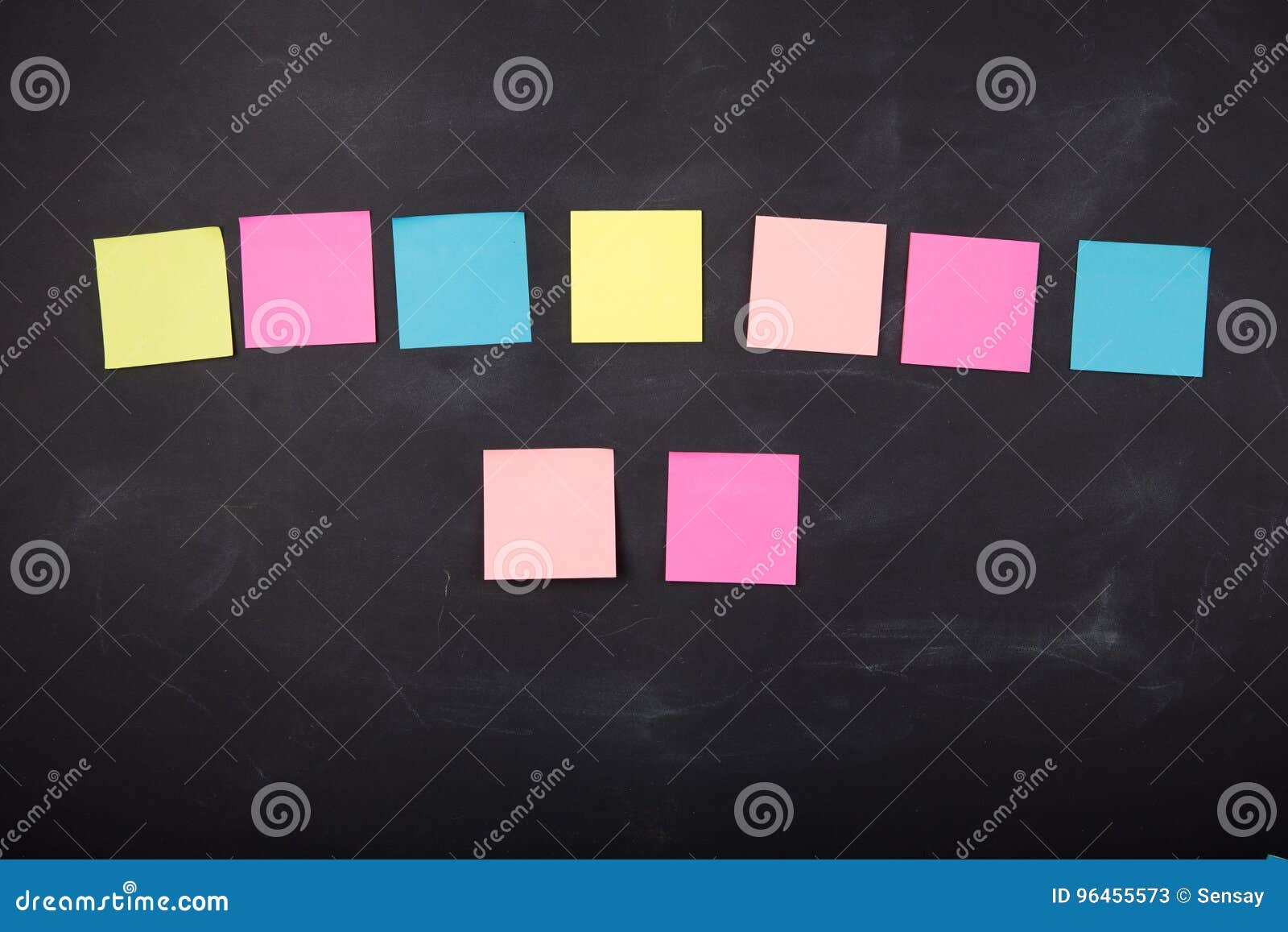 Sticky Notes on the Blank Blackboard Stock Image - Image of office ...