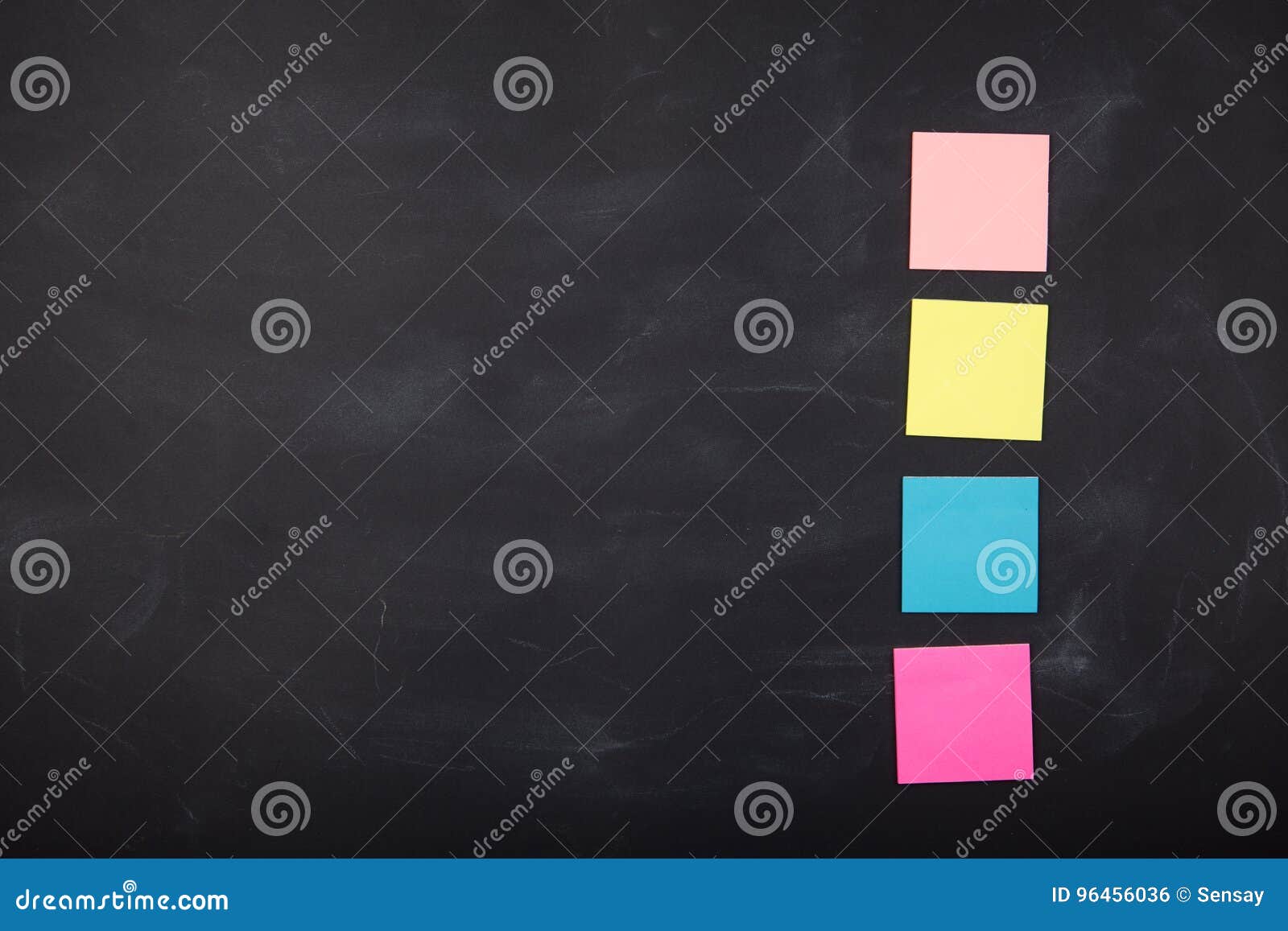 Sticky Notes on the Blank Blackboard Stock Photo - Image of corner ...