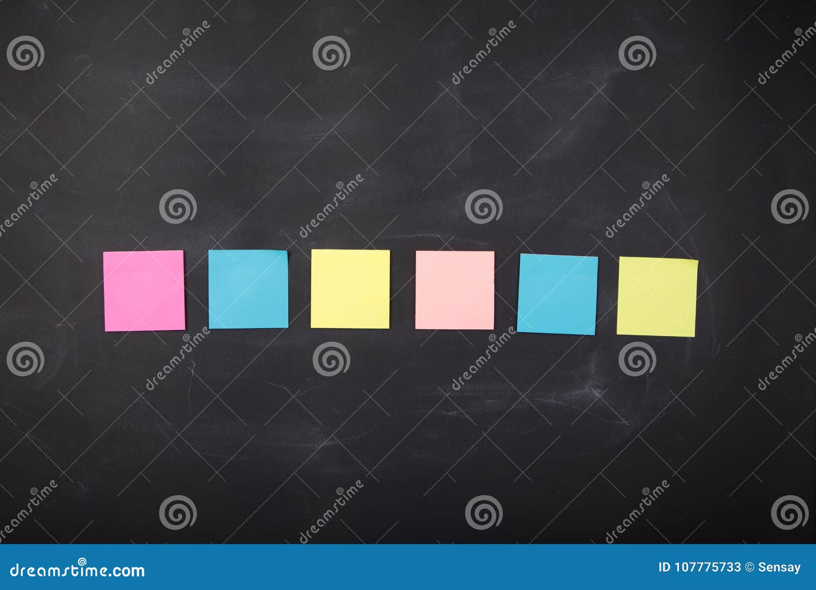 Sticky Notes on the Blank Blackboard Stock Image - Image of notice ...