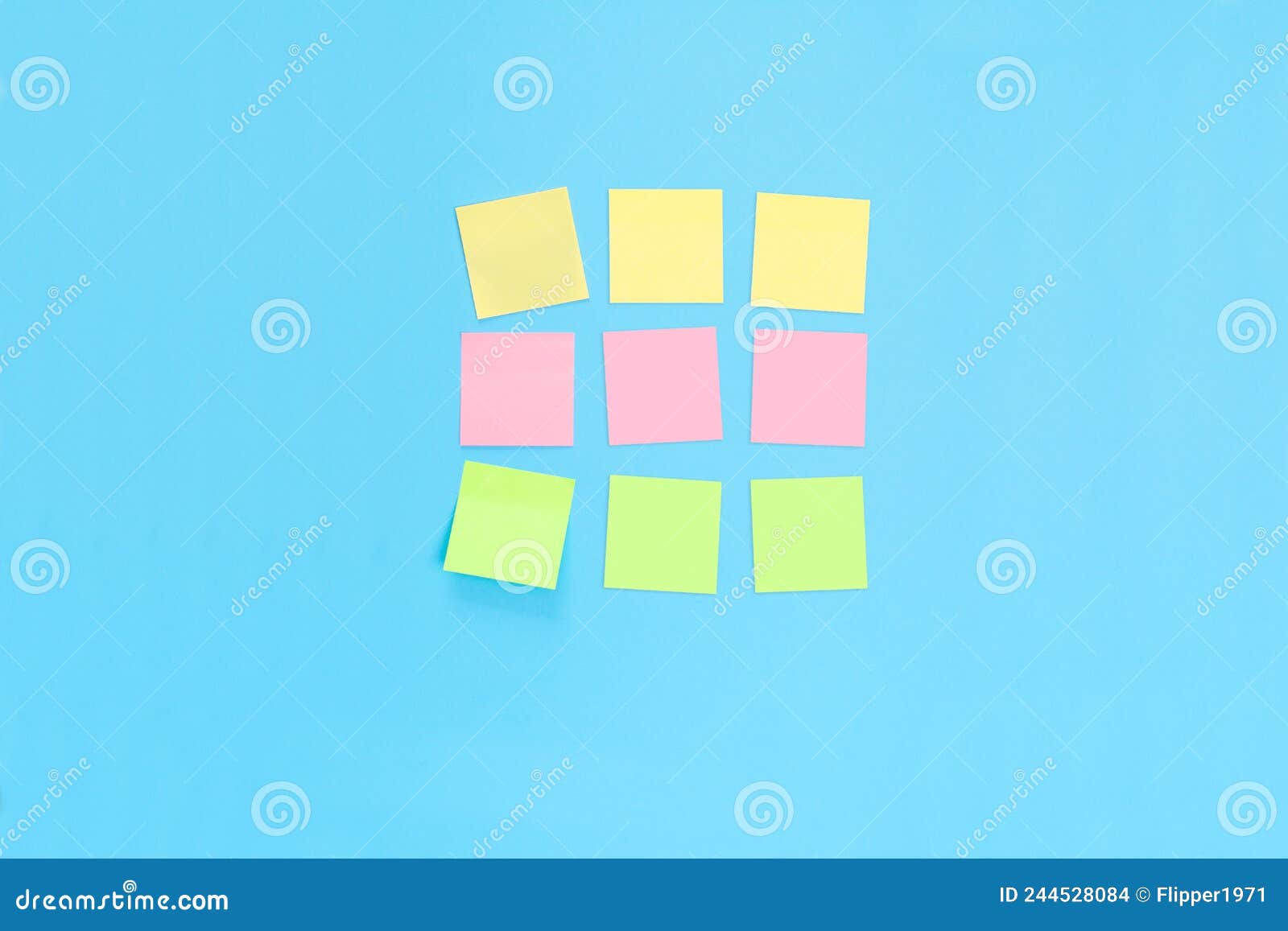 Sticky Notes on a Blue Background Stock Photo - Image of business ...