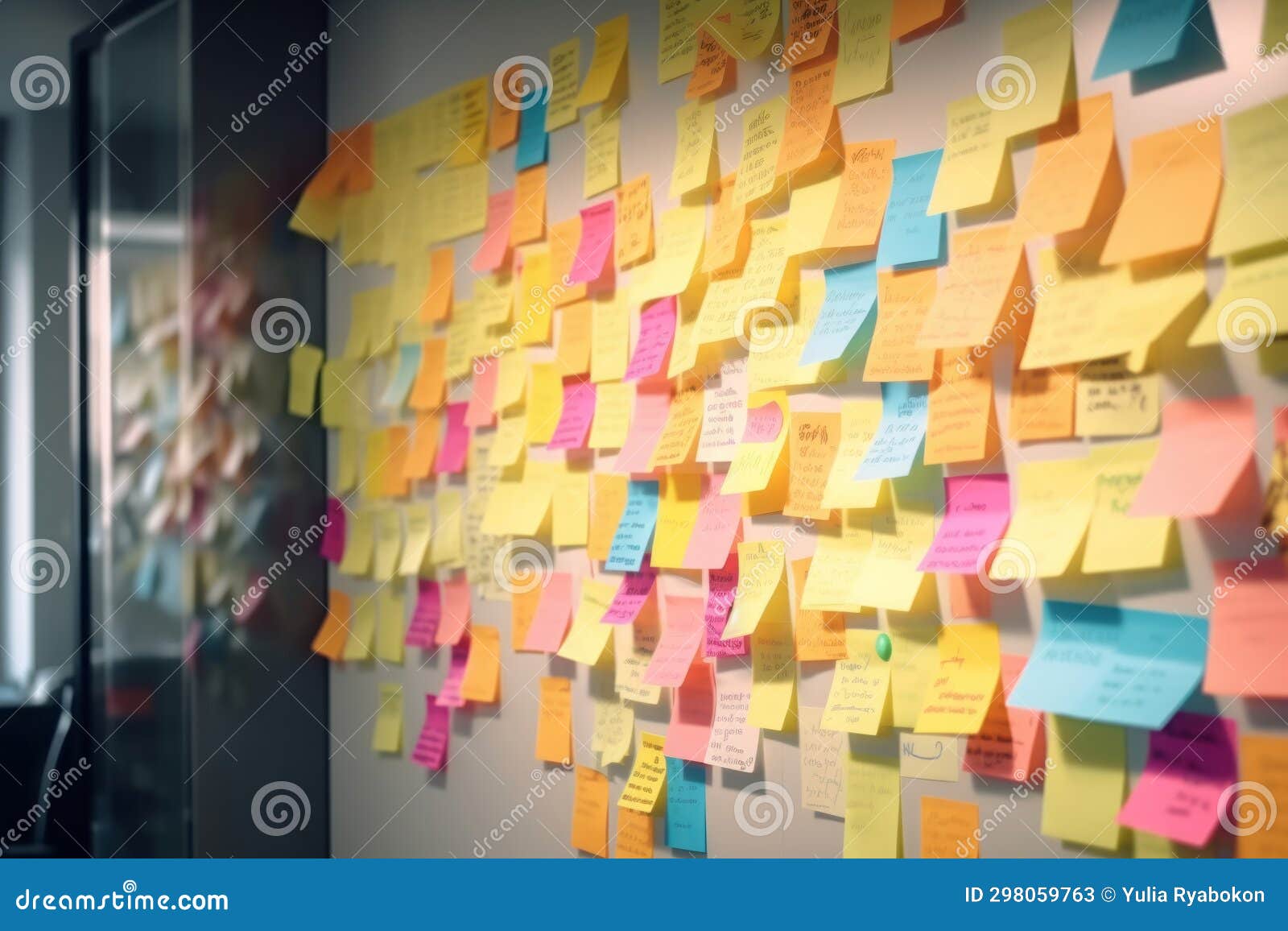 Sticky Notes Board at Office. Generate Ai Stock Image - Image of office ...