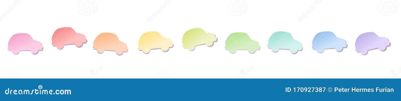 Sticky Notes Cars Colored Line Stock Vector - Illustration of reminder ...