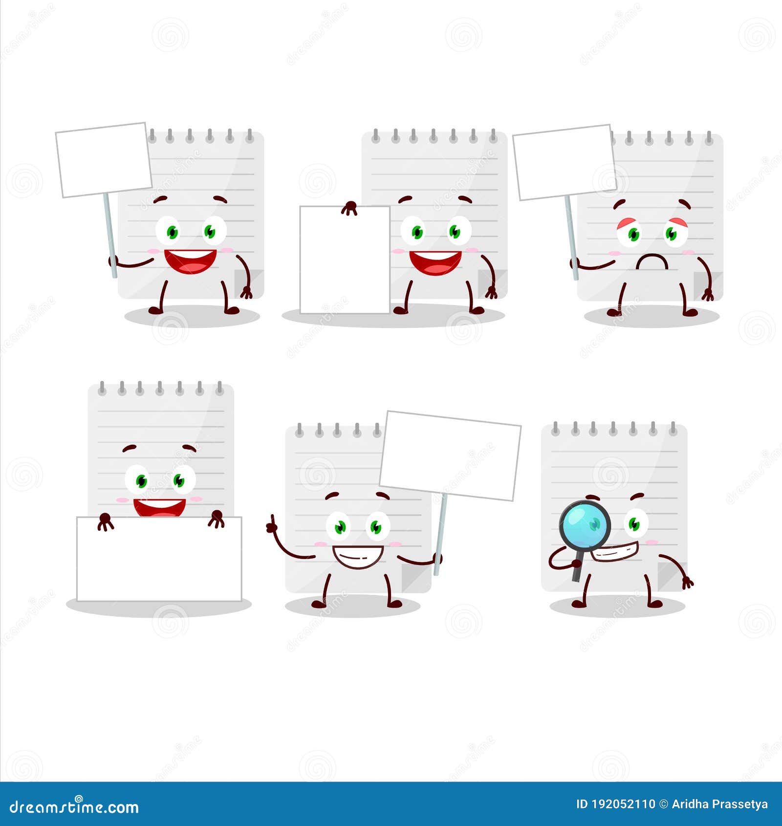 Sticky Notes Cartoon Character Bring Information Board Stock Vector ...