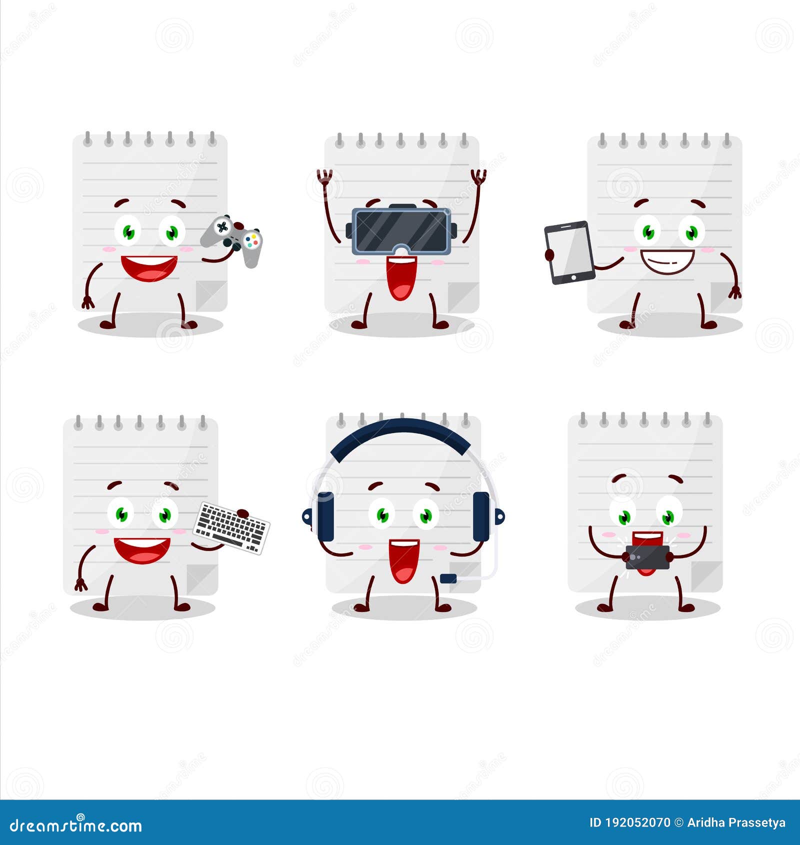 Sticky Notes Cartoon Character are Playing Games with Various Cute ...