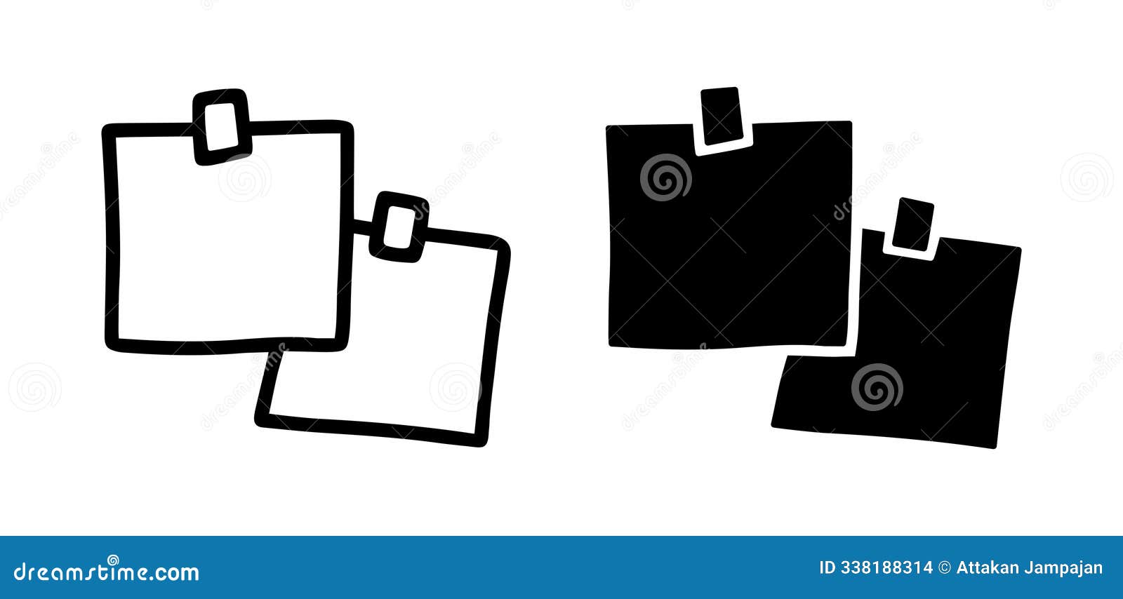 Sticky Notes Cartoon Doodle, Vector. Stock Vector - Illustration of ...