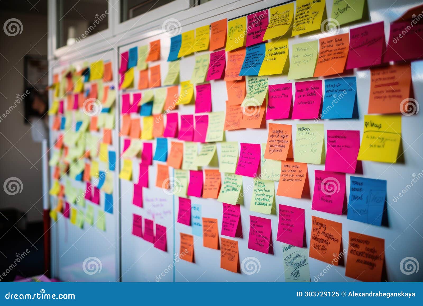 Sticky Notes on Chalkboard, Flowchart, Business, Tasks Stock ...