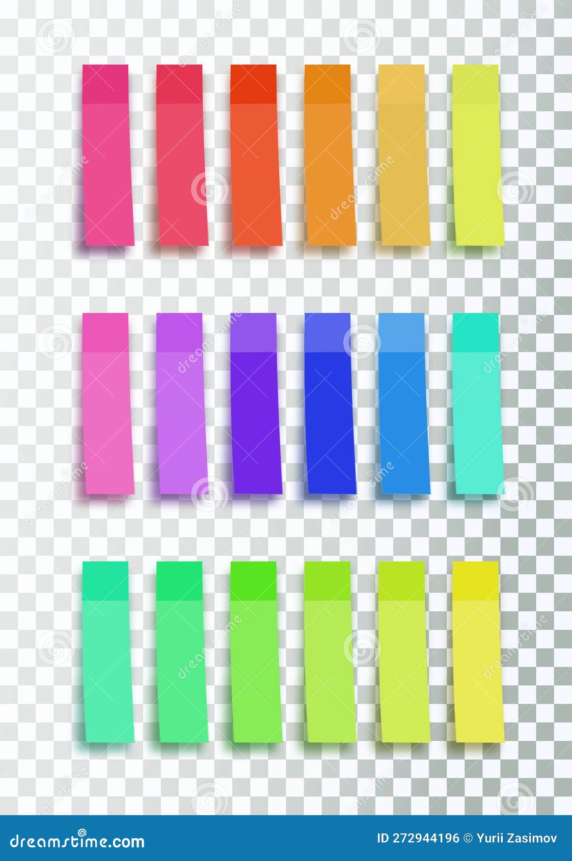 Sticky Notes. Collection of Colorful Vector Sticky Notes, Transparent ...