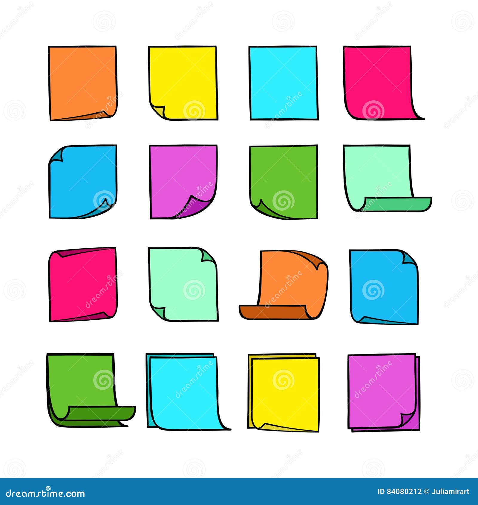 Sticky Notes Collection-01 stock vector. Illustration of hand - 84080212