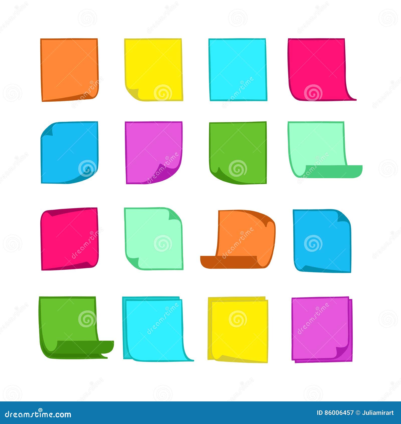 Sticky Notes Collection-05 stock vector. Illustration of multicolor ...