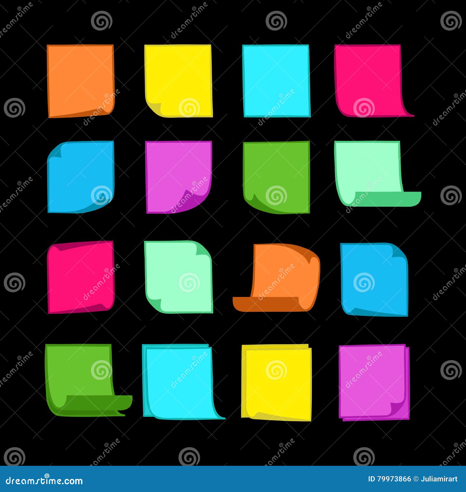 Sticky Notes Collection-06 stock vector. Illustration of colorful ...