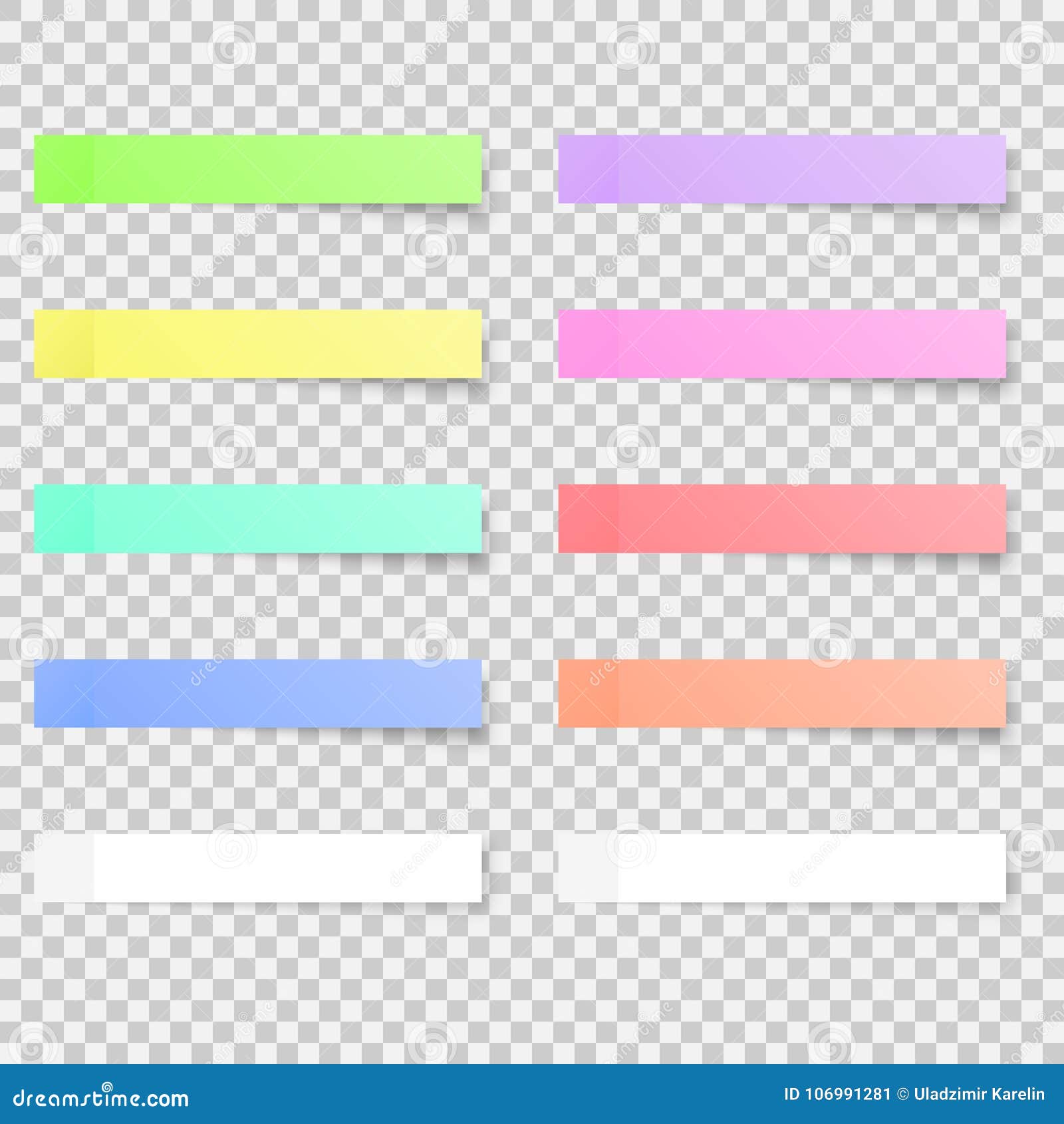 Sticky Notes Colored Papers. Stock Vector - Illustration of fold, note ...