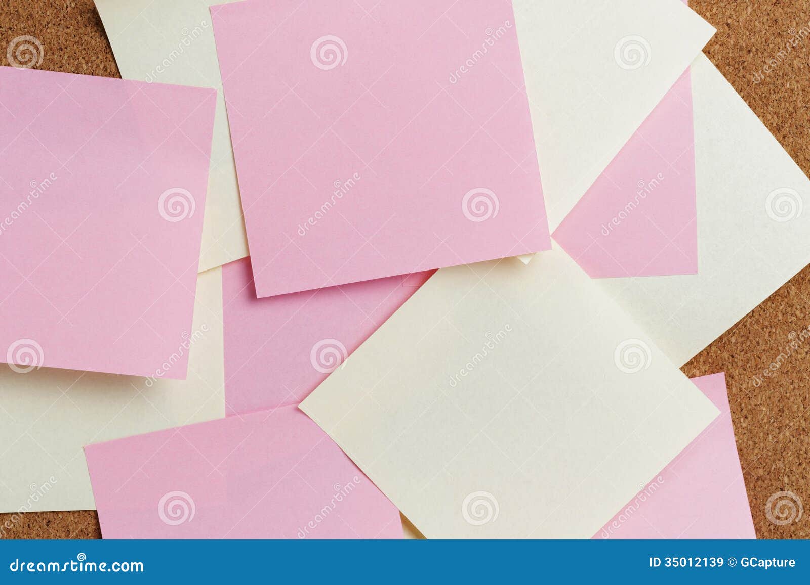 Sticky notes on cork board stock image. Image of horizontal - 35012139