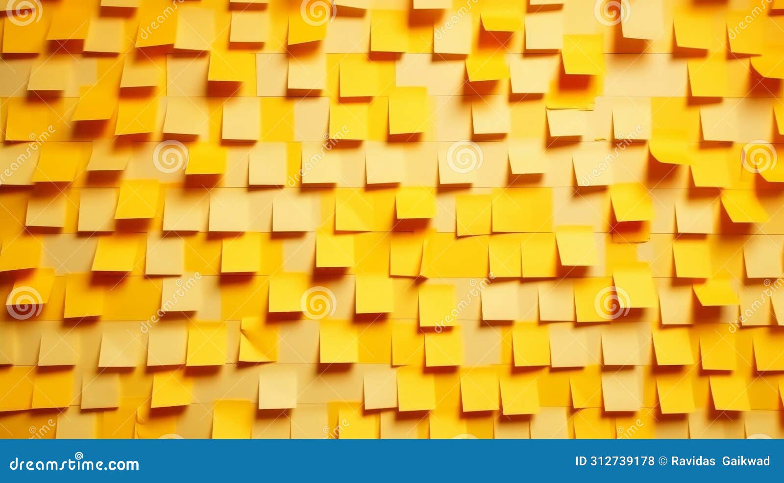 Sticky Notes Creating a Unique Wall Pattern Stock Illustration ...