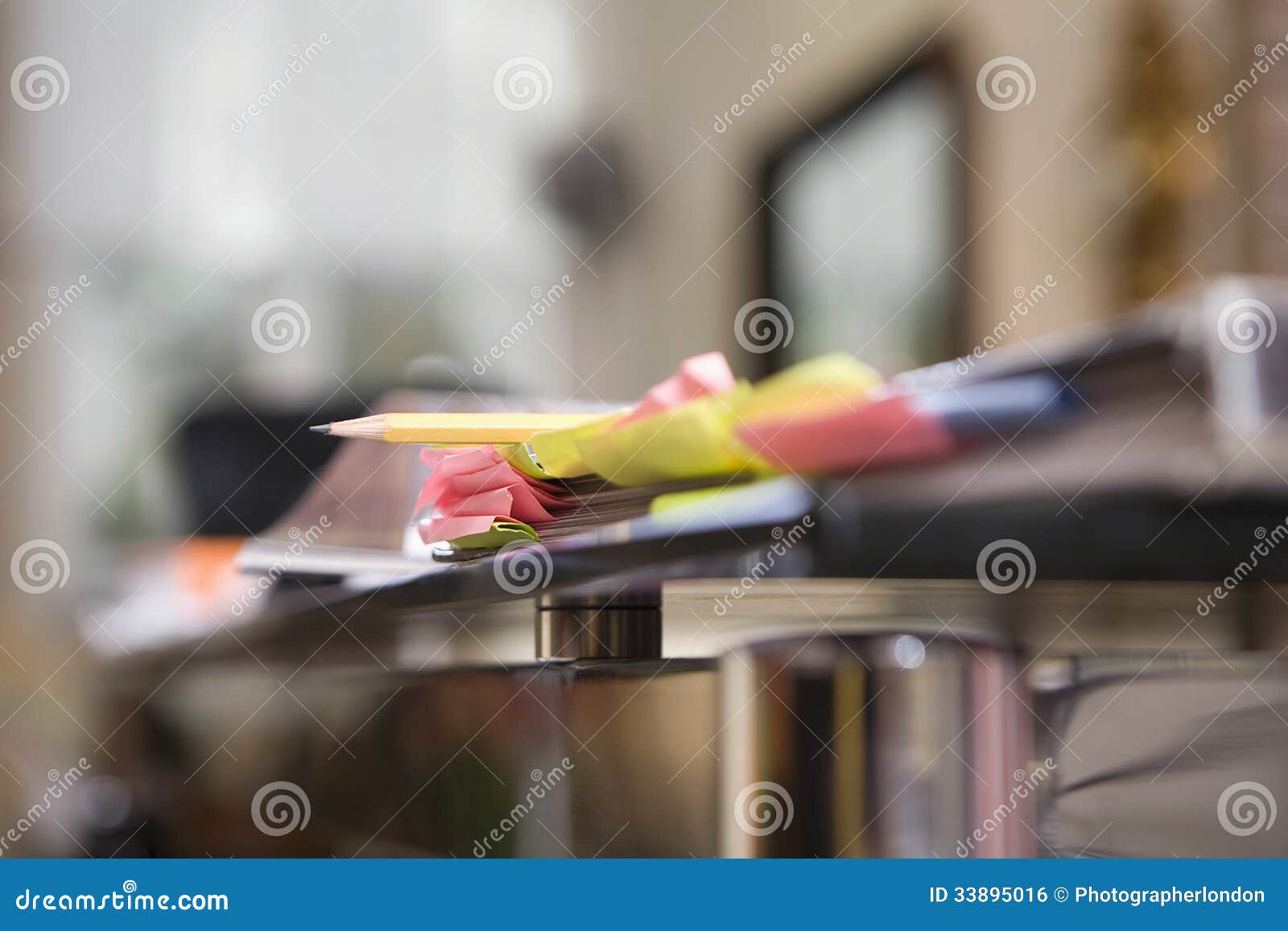 Sticky Notes on Desk stock photo. Image of furniture - 33895016