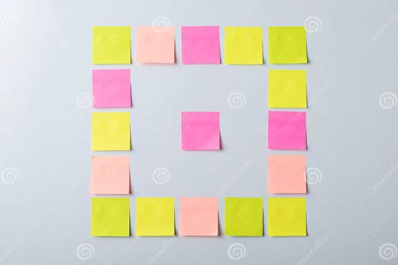 Sticky Notes in Shape of a Square Stock Photo - Image of board, office ...