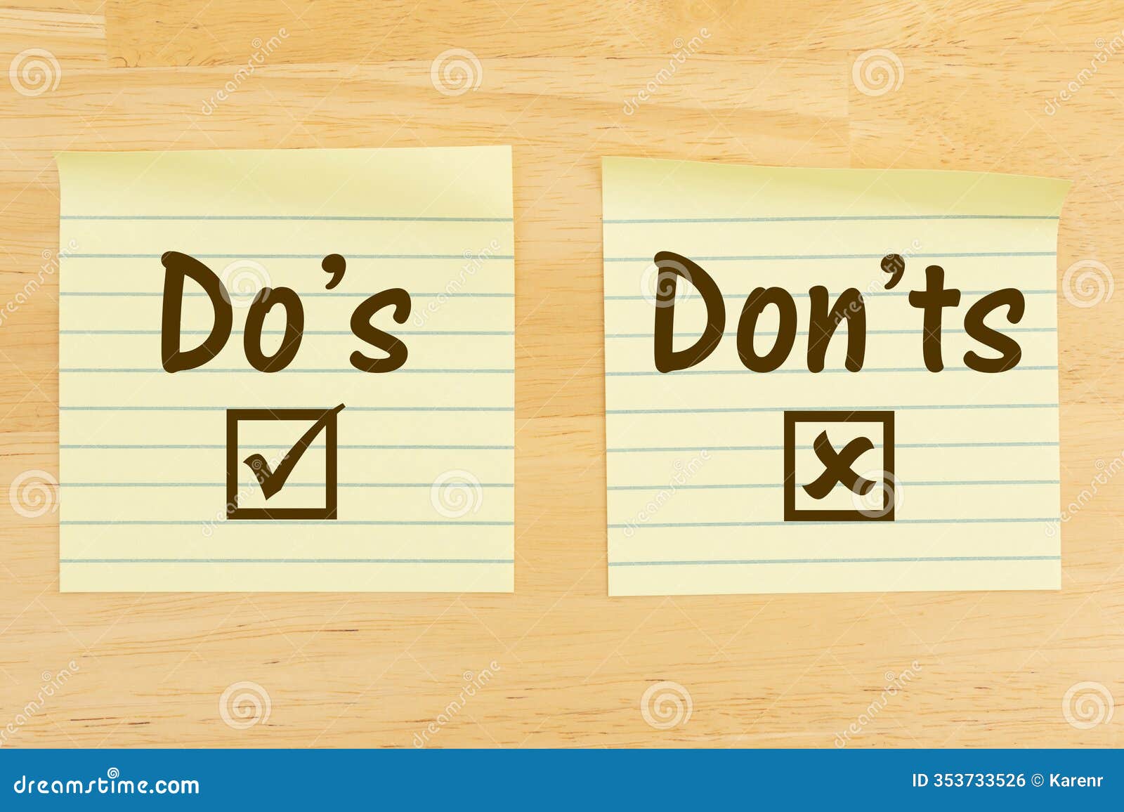 Dos and Donts Checklist on Sticky Notes Stock Photo - Image of sticky ...