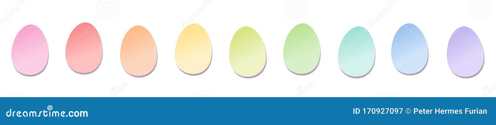 Sticky Notes Easter Eggs Rainbow Colored Line Stock Vector ...