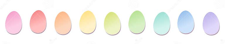 Sticky Notes Easter Eggs Rainbow Colored Line Stock Vector ...