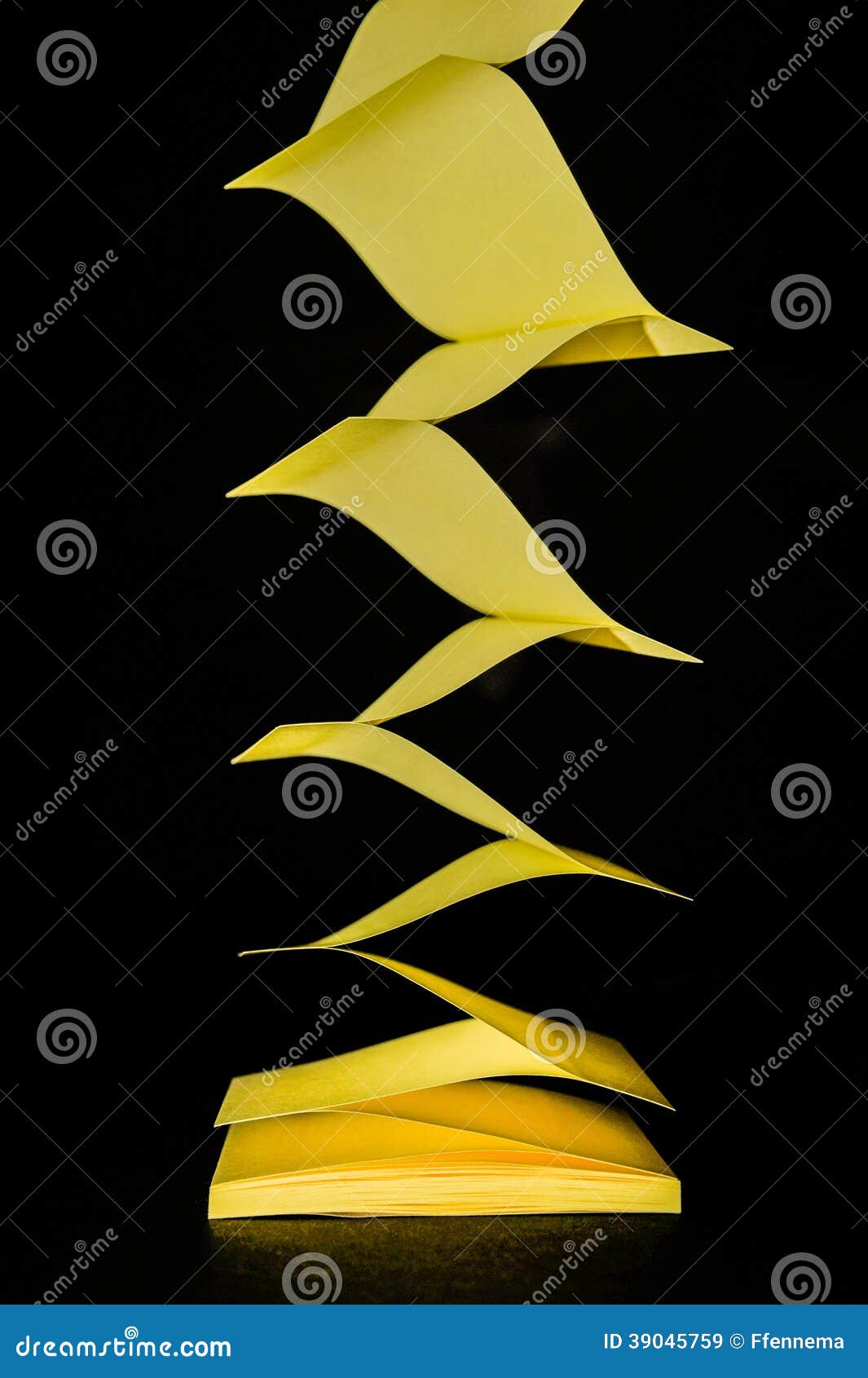 Sticky Notes Flying Up Off the Pad Stock Image - Image of design ...