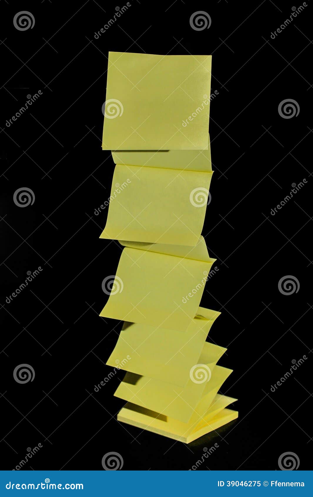 Sticky Notes Flying Up Off the Pad Stock Image - Image of blank ...
