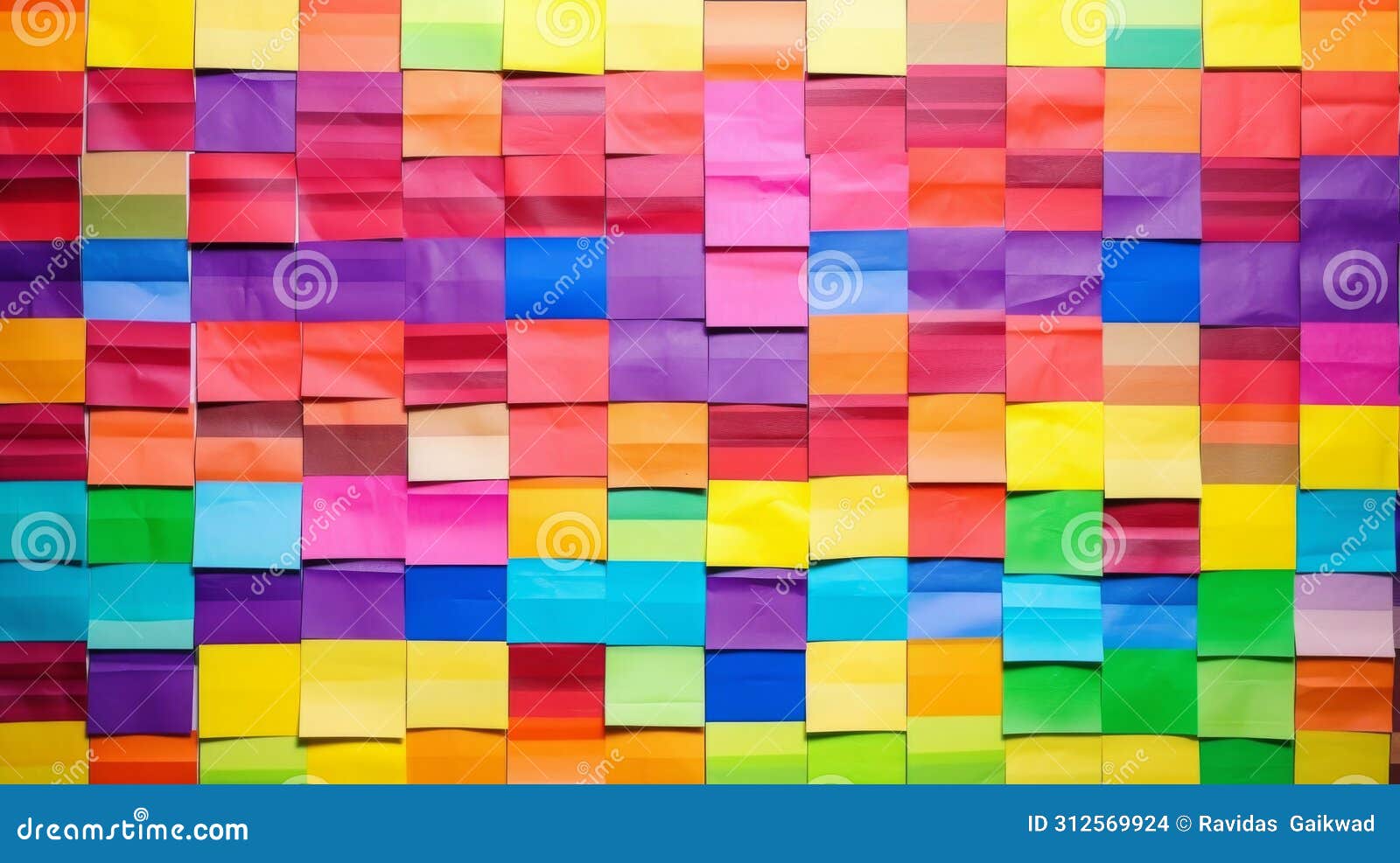 Sticky Notes Forming a Rainbow Pattern Stock Illustration ...