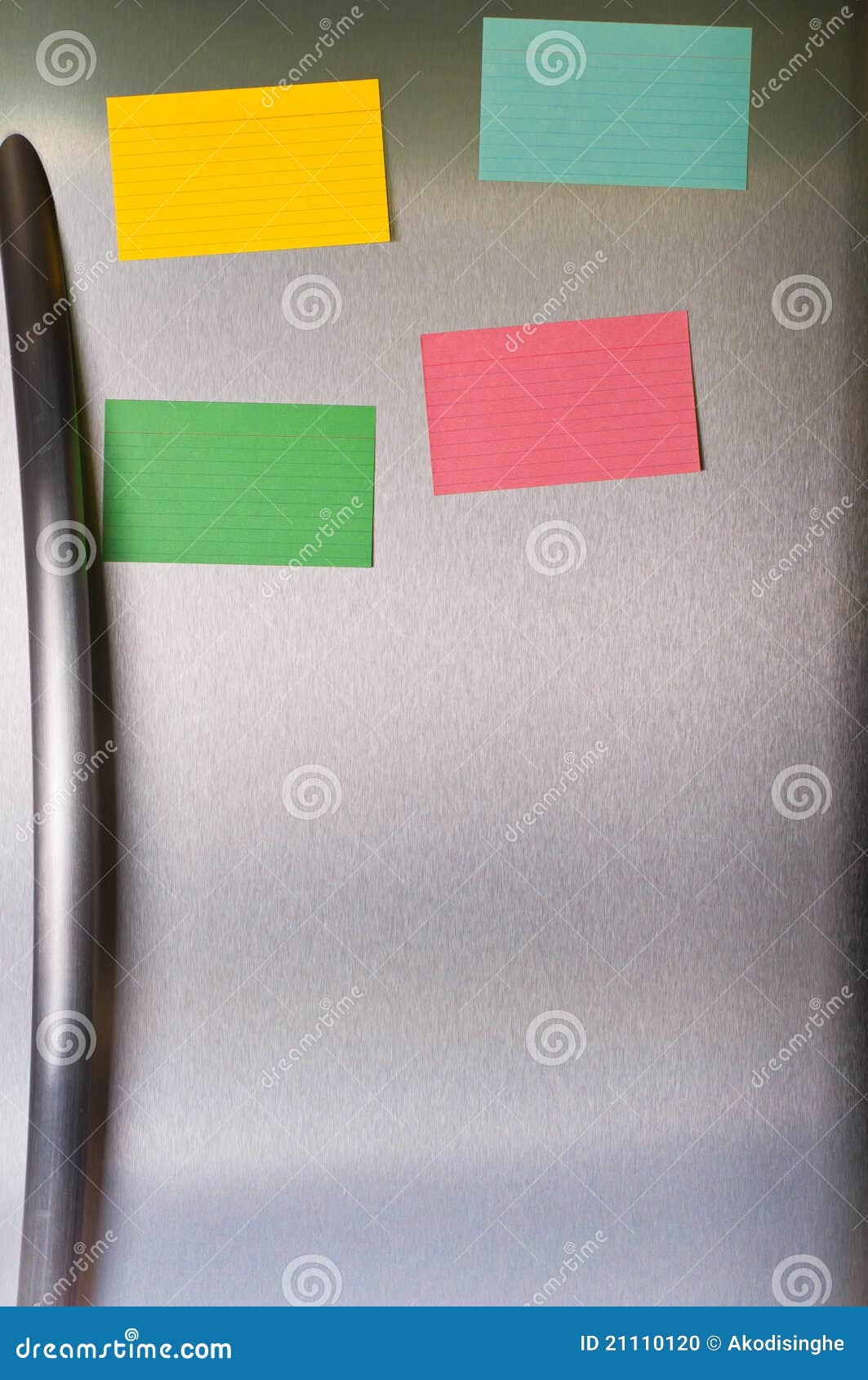 Sticky Notes on Fridge Door Stock Photo - Image of handle, copy: 21110120