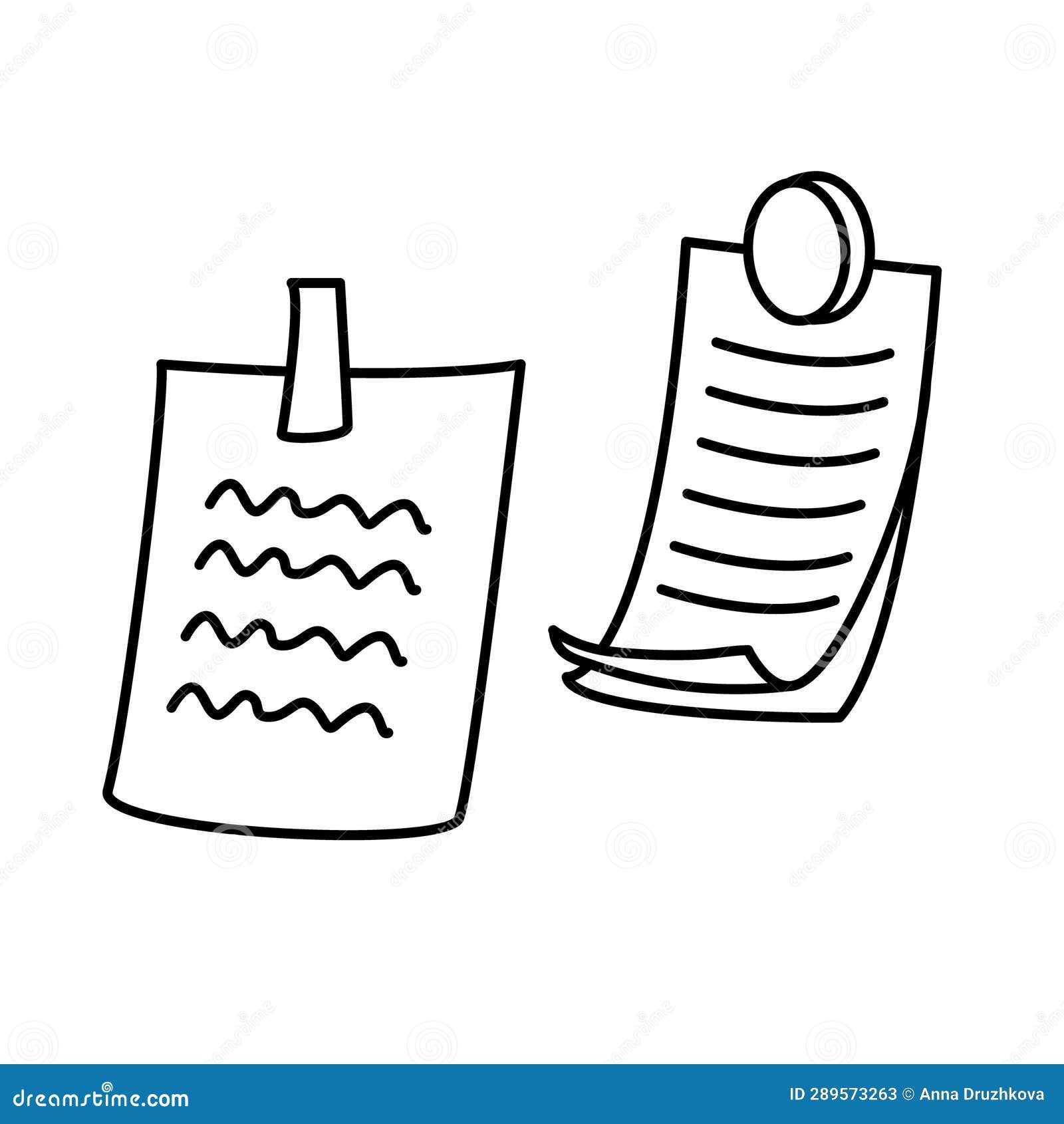 Sticky Notes Hand Drawn Doodle Vector Illustration Stock Vector ...