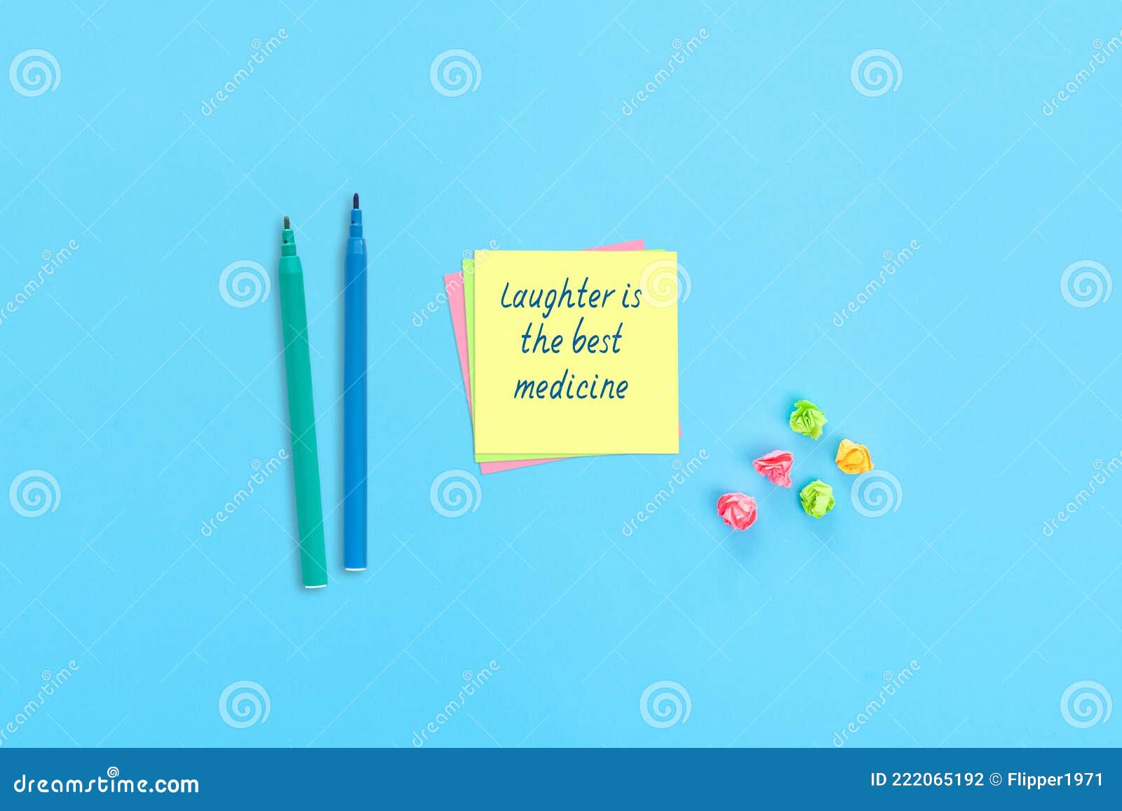 Sticky Notes with Handwritten Text Laughter is the Best Medicine Stock ...