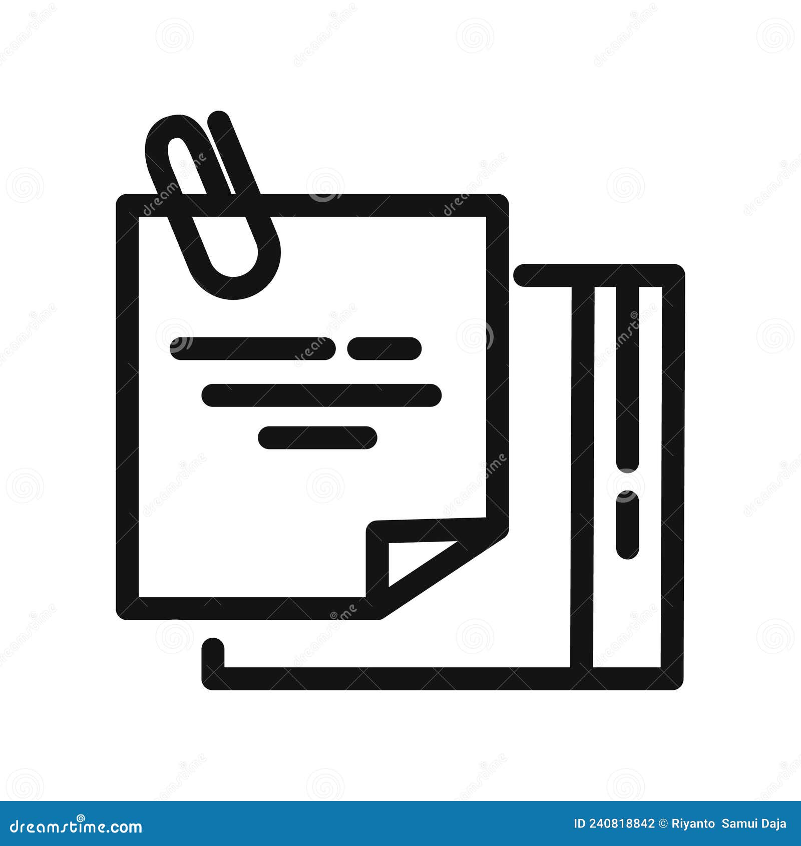 Sticky Notes Icon Black and White Illustration Stock Vector ...