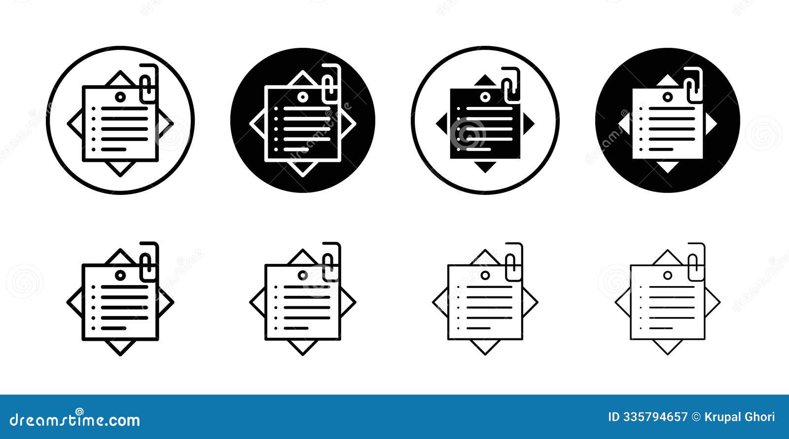 Sticky Notes Icon Logo Set Vector Stock Illustration - Illustration of ...