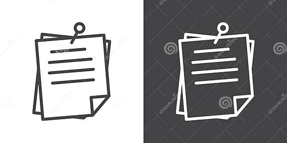 Sticky Notes Icon Flat Vector Set Outline Stock Illustration ...