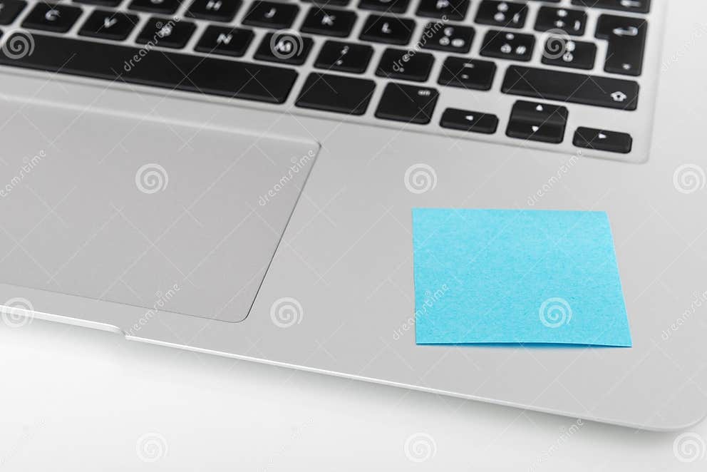 Sticky notes on laptop stock photo. Image of laptop - 171449894
