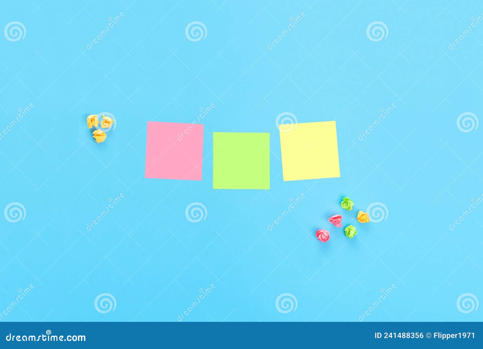 Sticky Notes on a Light Blue Background Stock Photo - Image of blue ...