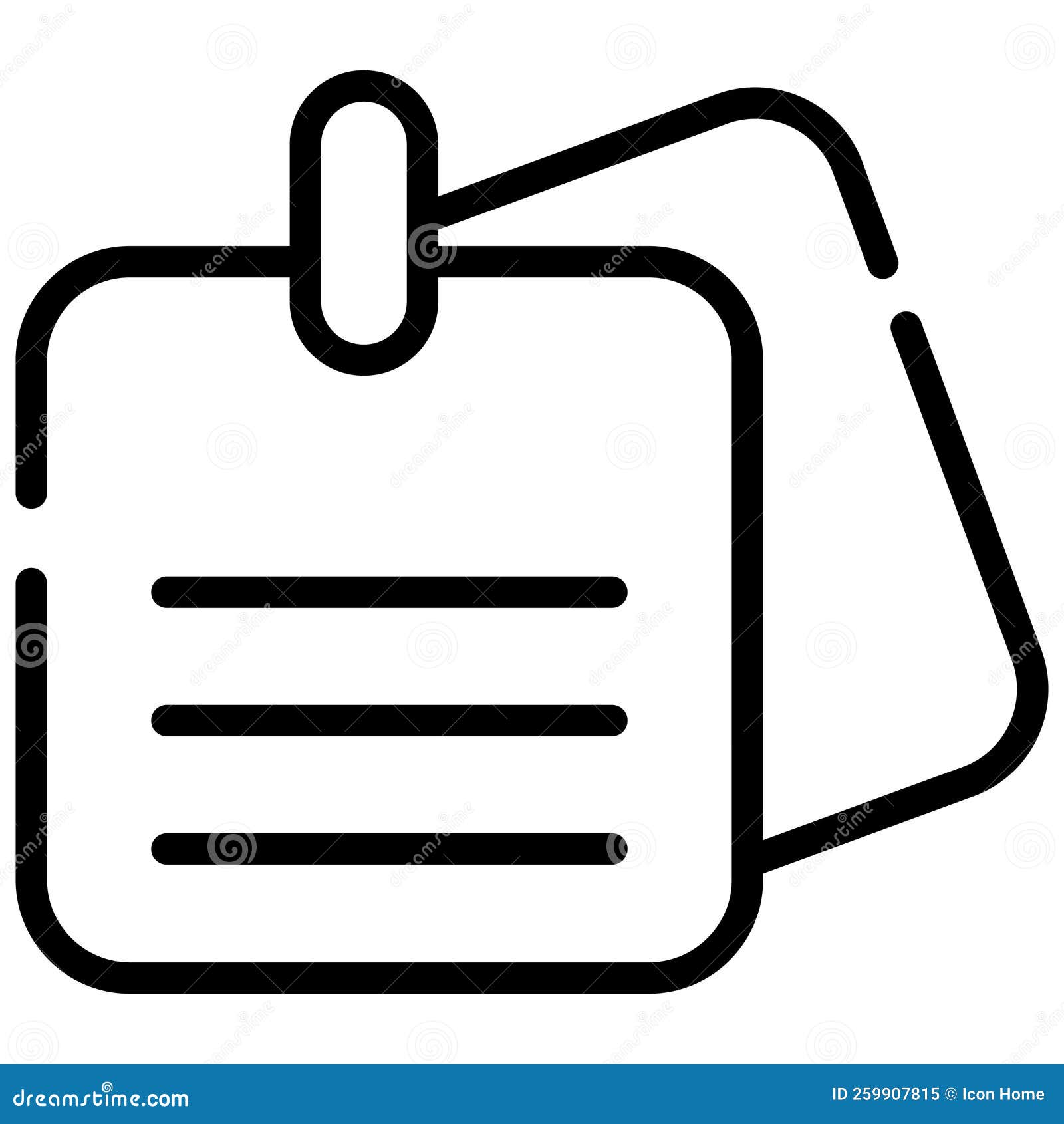 Sticky Notes Line Icon Isolated on White Background Stock Vector ...