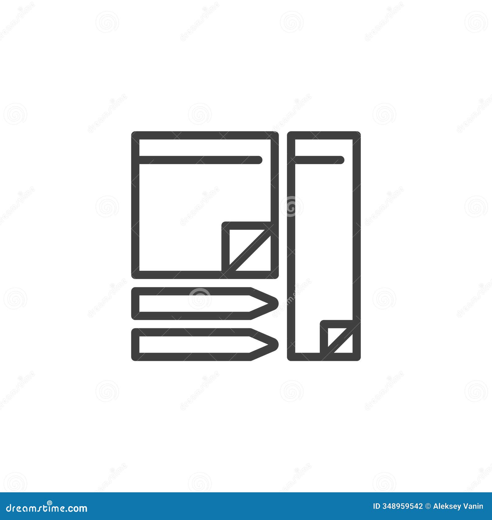 Sticky Notes line icon stock vector. Illustration of outline - 348959542