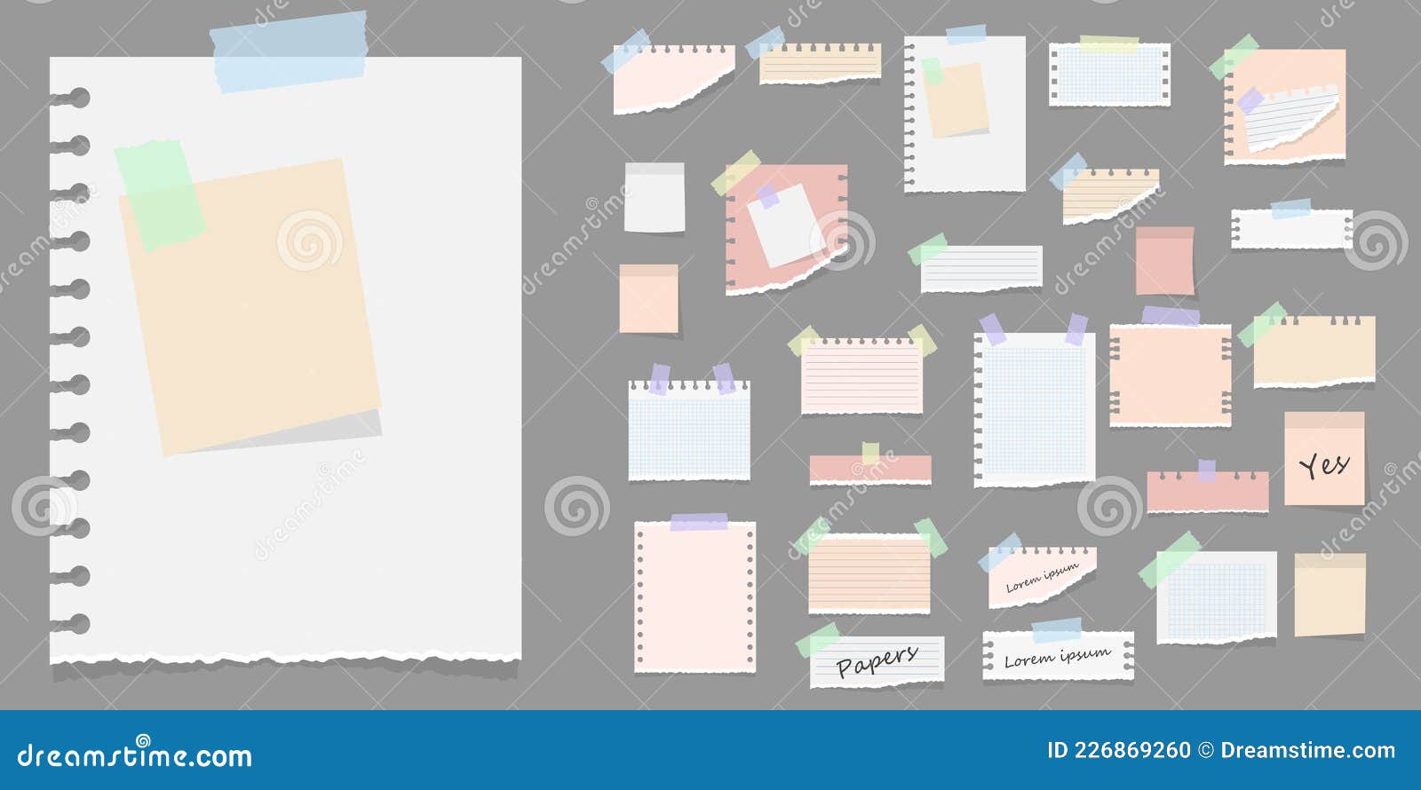 Sticky Notes Notepads Notebook Tape Stock Illustrations – 60 Sticky ...