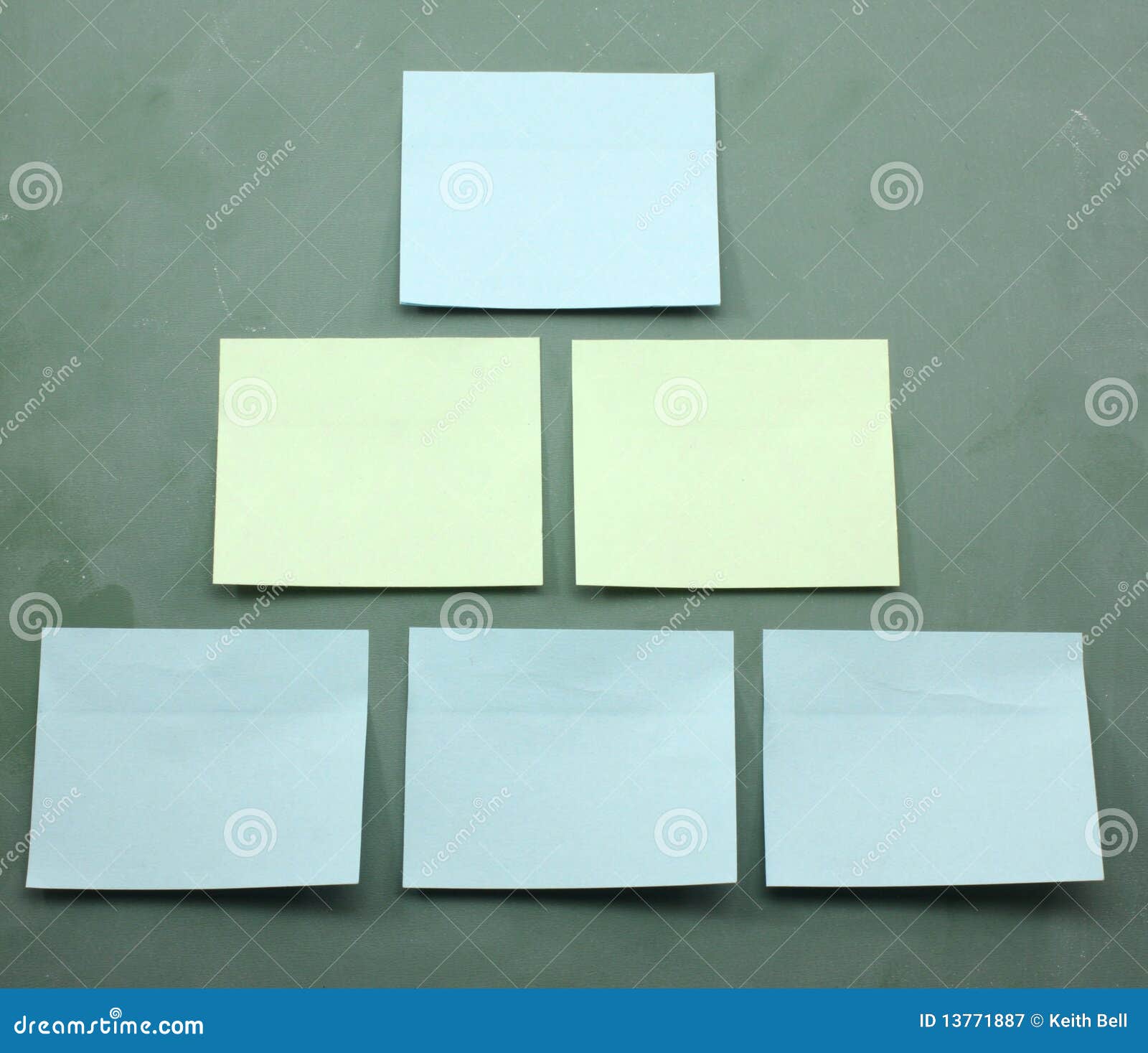 Sticky Notes Organization Chart Template Stock Image - Image of green ...