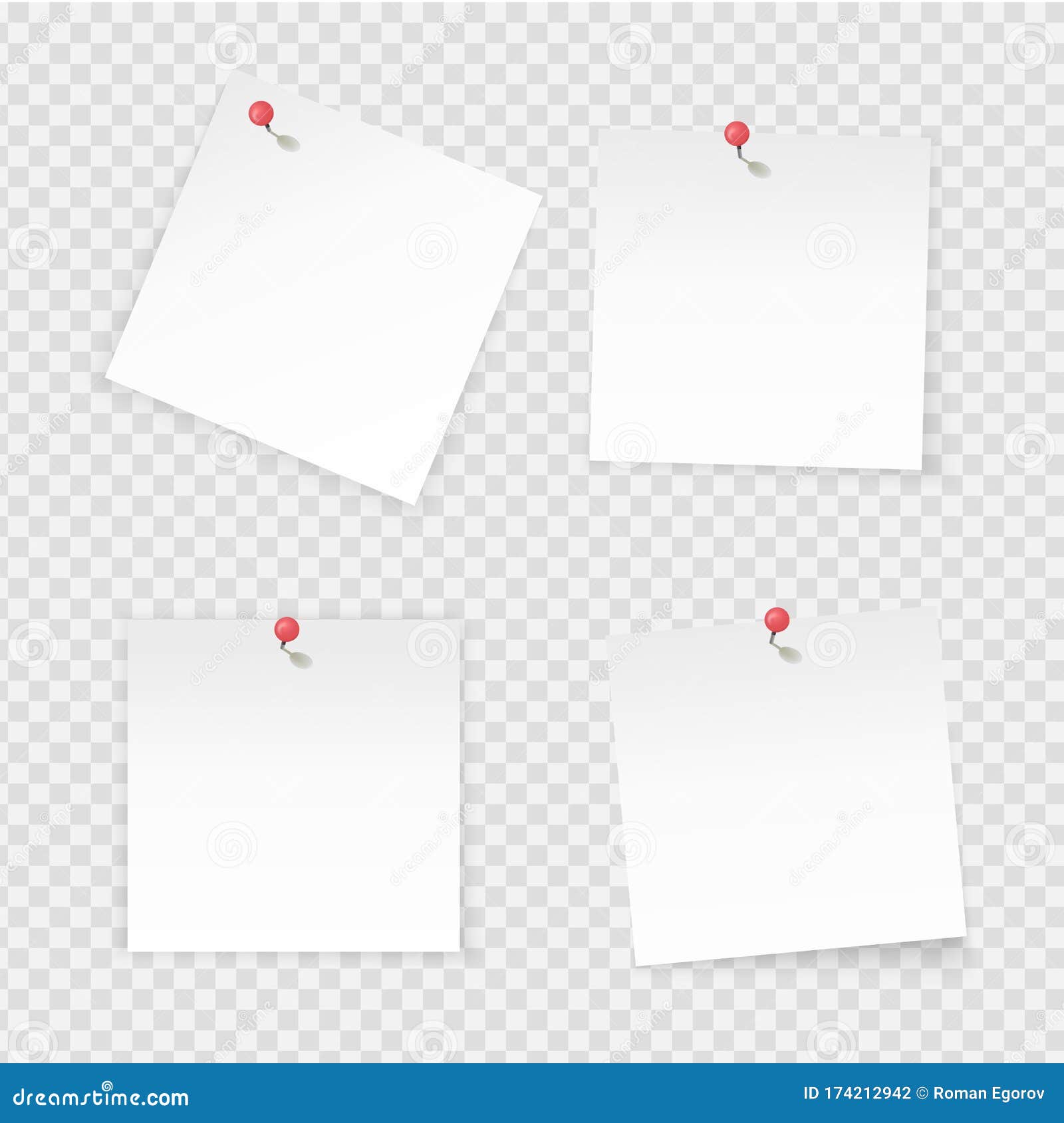 Sticky Notes. Paper Stick Notes Isolated on Transparent Background ...