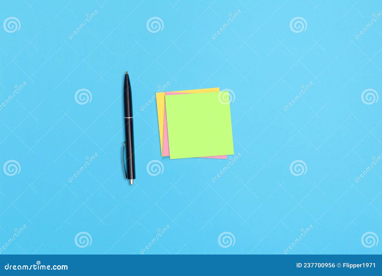 Sticky Notes and a Pen on the Table Stock Photo - Image of sticky ...