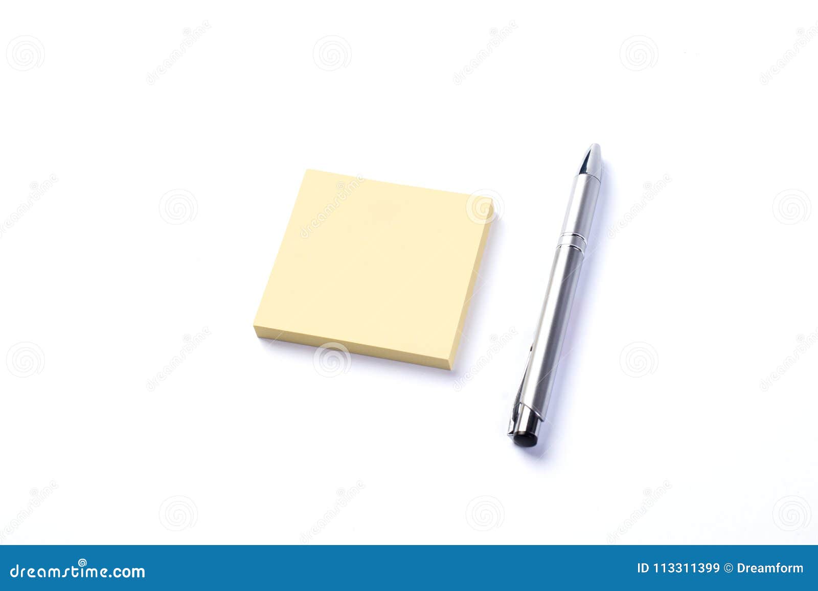 Sticky Notes with Pen on Whitebackground Stock Image - Image of ...
