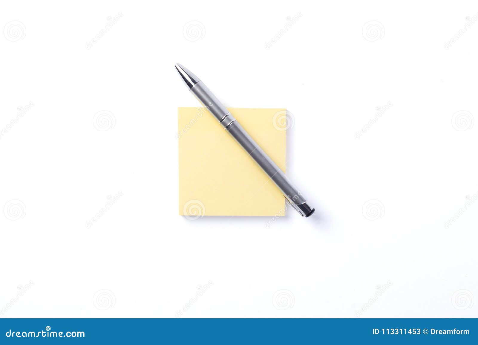 Sticky Notes with Pen on Whitebackground Stock Image - Image of ...