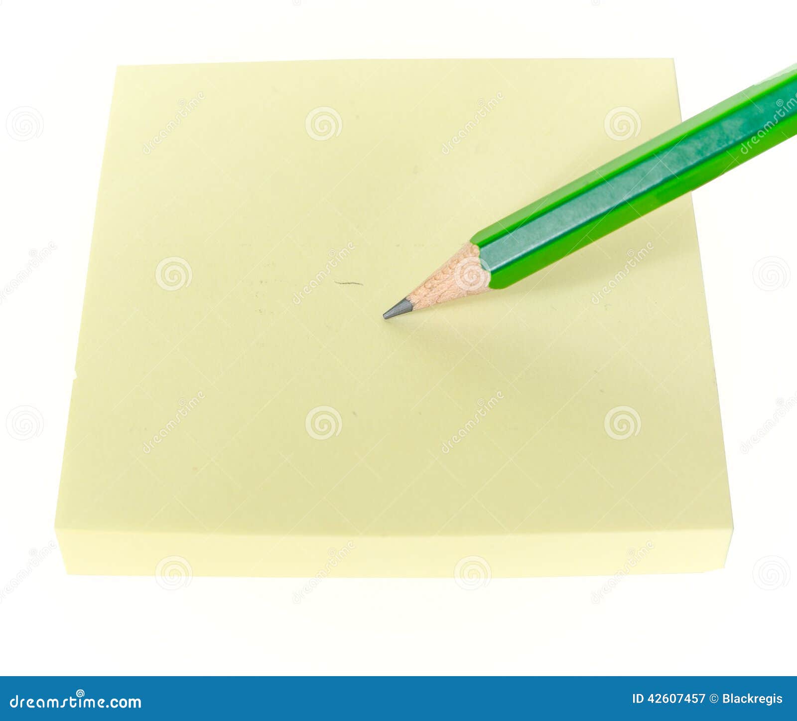 Sticky Notes And Pencil Writing Stock Photo - Image: 42607457