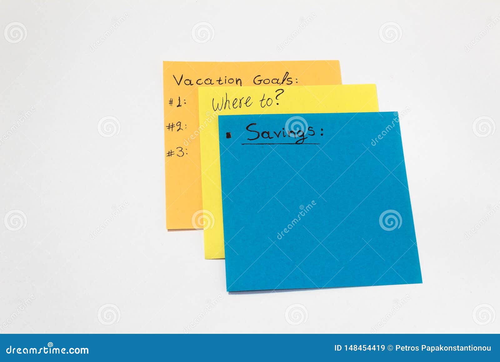 Sticky Notes with Plans for the Summer Stock Image - Image of ...